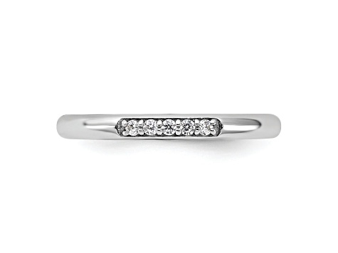 Rhodium Over Sterling Silver Stackable Expressions Cubic Zirconia Ring - 173KBA | JTV