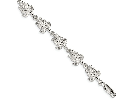 Sterling Silver Sea Turtle Link Bracelet - 17DMKA | JTV