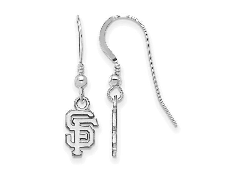 Rhodium Over Sterling Silver MLB LogoArt San Francisco Giants Dangle ...