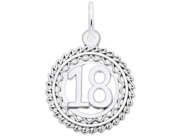 Silver Number 18 Charm - 1BFCSA | JTV