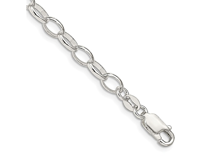 Sterling Silver 5mm Fancy Rolo Chain Bracelet - 1CCK2A | JTV