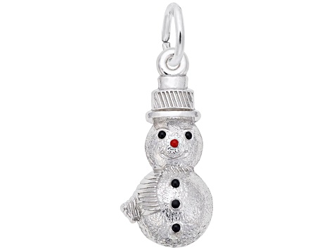 Silver Snowman Charm - 1CS3RA | JTV