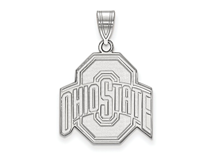 Rhodium Over Sterling Silver LogoArt Ohio State University Large ...