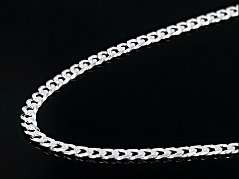 Sterling Silver 4mm Flat Curb 22 Inch Chain - AG1222C | JTV