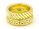 18k Yellow Gold Over Sterling Silver 5.2mm Byzantine Band Ring ...