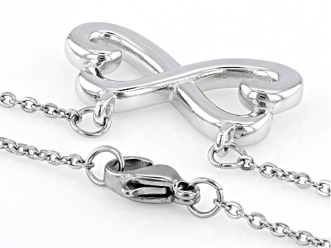 Silver Tone Infinity Heart Pendant 23 Inch Necklace - AG1368 | JTV