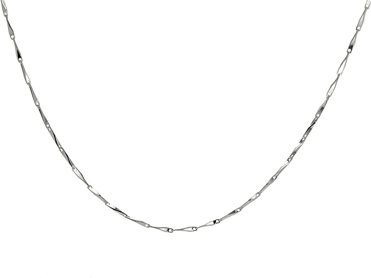Sterling Silver 1.5mm Twisted Bar Link 18 Inch Chain - AG1381A | JTV