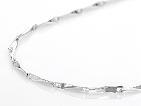 Sterling Silver 1.5mm Twisted Bar Link 18 Inch Chain - AG1381A | JTV