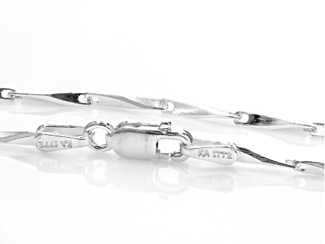 Sterling Silver 1.5mm Twisted Bar Link 18 Inch Chain - AG1381A | JTV