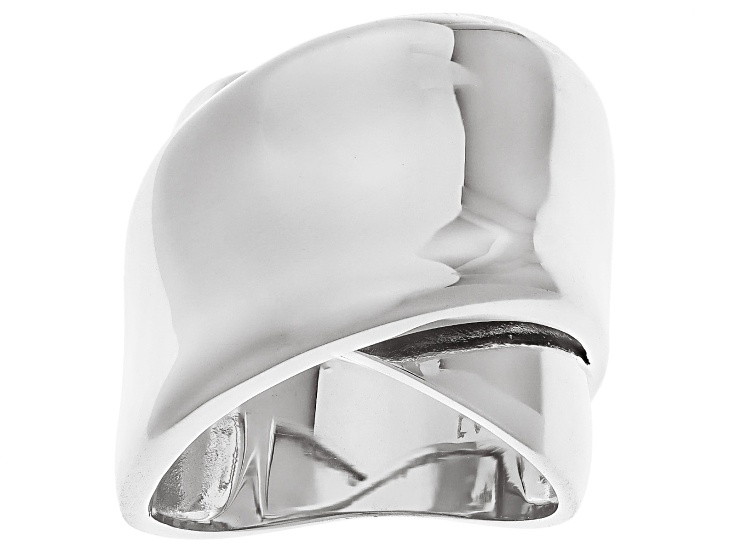 Rhodium Over Sterling Silver Dimensional Band Ring - AG1486A | JTV