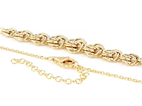 18k Yellow Gold Over Sterling Silver Graduated Rosetta Necklace ...