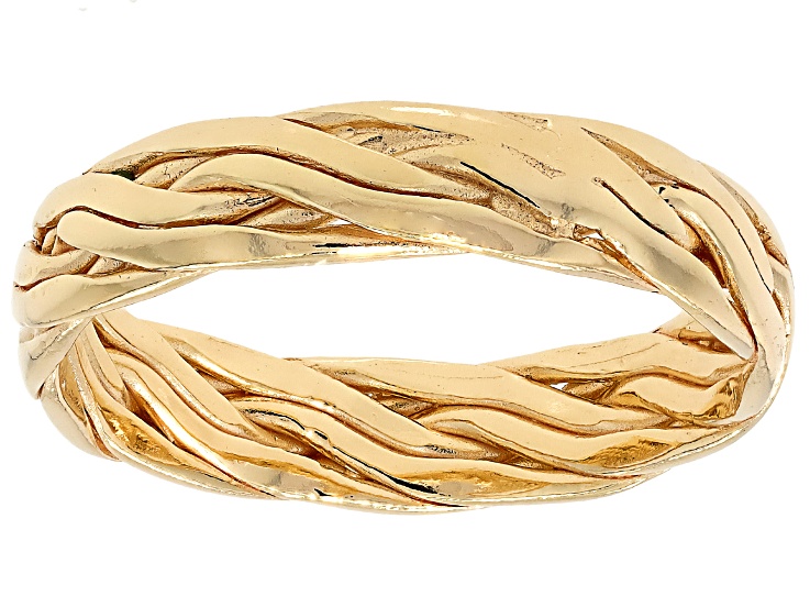 18k Yellow Gold Over Sterling Silver Elongated Woven Ring - AG1605 | JTV