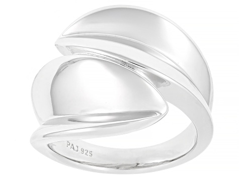 Rhodium Over Sterling Silver Bypass Ring - AG1651 | JTV