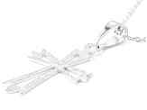 Sterling Silver Diamond Cut Cross Pendant with Chain - AG1663 | JTV
