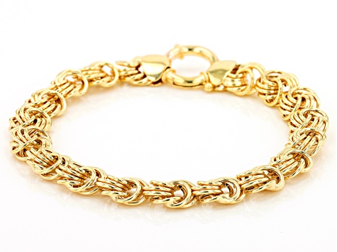 18K Yellow Gold Over Sterling Silver Rosetta Link Bracelet - AG856 | JTV
