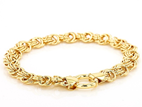 18K Yellow Gold Over Sterling Silver Rosetta Link Bracelet - AG856 | JTV