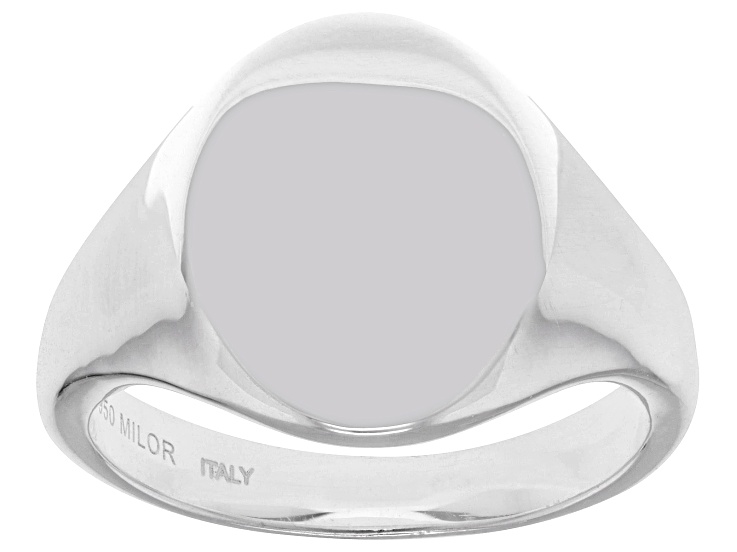 Sterling Silver Polished Signet Ring - AGS017 | JTV