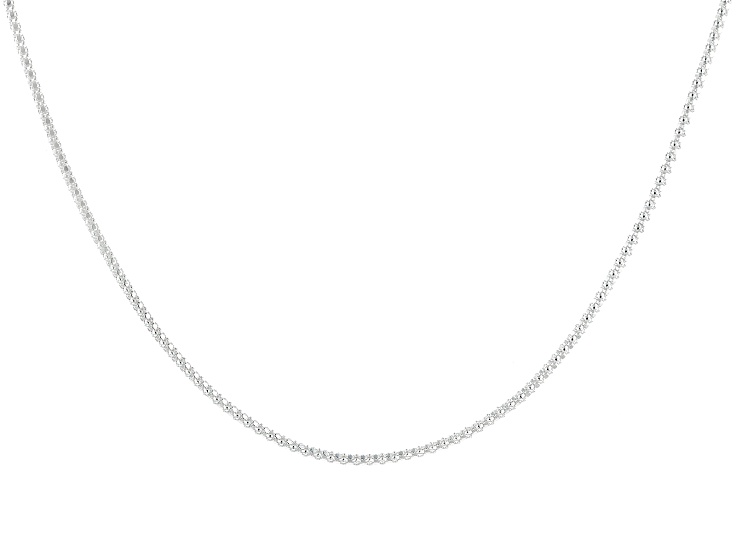 Sterling Silver 1.35mm Diamond-Cut Adjustable 24" Popcorn Chain ...
