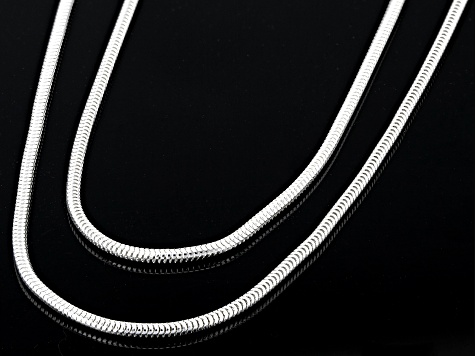 Sterling Silver Set Of 2 18 And 20 Inch Snake Chains - DOM478 | JTV