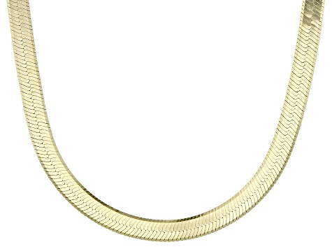 18k Yellow Gold Over Sterling Silver 3.3mm Herringbone Necklace - DOM890B | JTV