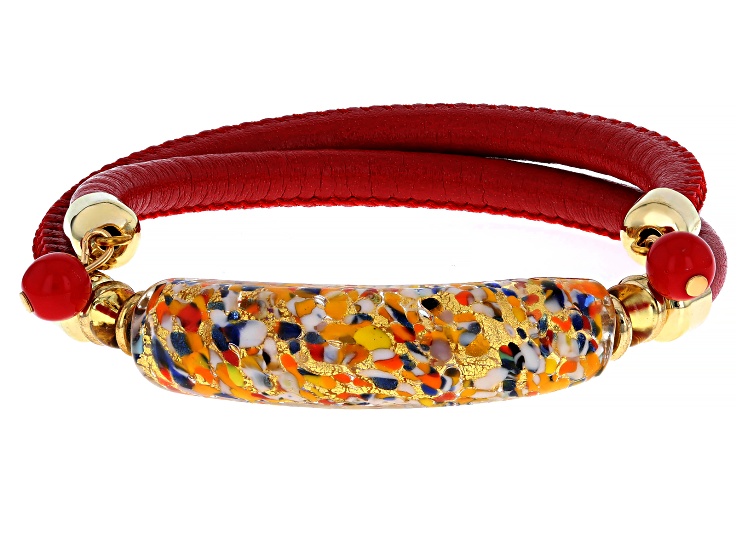Multi-Color Murano Glass 18k Yellow Gold Over Brass "Carnevale Bar ...