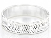 Sterling Silver 5mm Diamond-Cut Herringbone Greek Key Band Ring ...