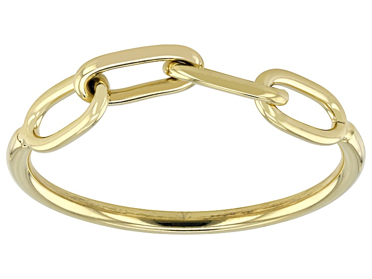 Gold Tone Stainless Steel Paperclip Ring - SPH058 | JTV