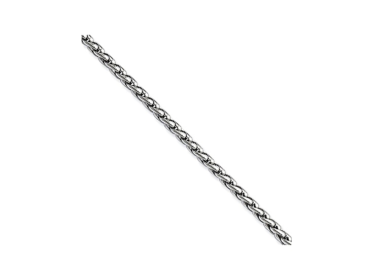 Stainless Steel 3mm Wheat Link 20 inch Chain Necklace - SSW563 | JTV