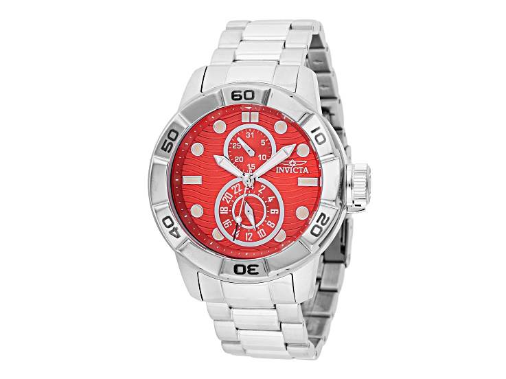 Invicta Ripsaw 46mm Red Dial Stainless Steel Bracelet Quartz Watch ...
