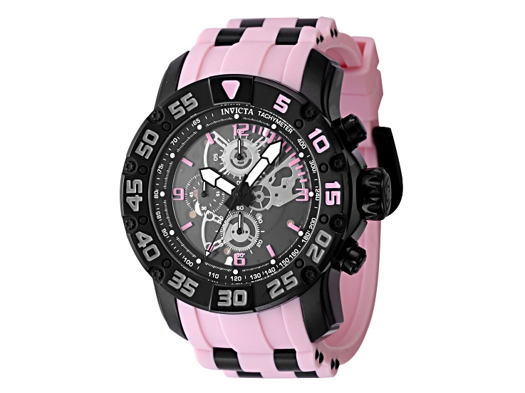 Invicta Invicta Racing 48mm Quartz Pink Silicone Strap Watch, Black ...