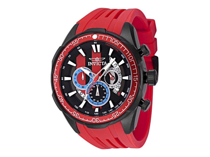 Invicta Invicta Racing 48mm Red Silicone Strap Quartz Watch - 11MZSE | JTV