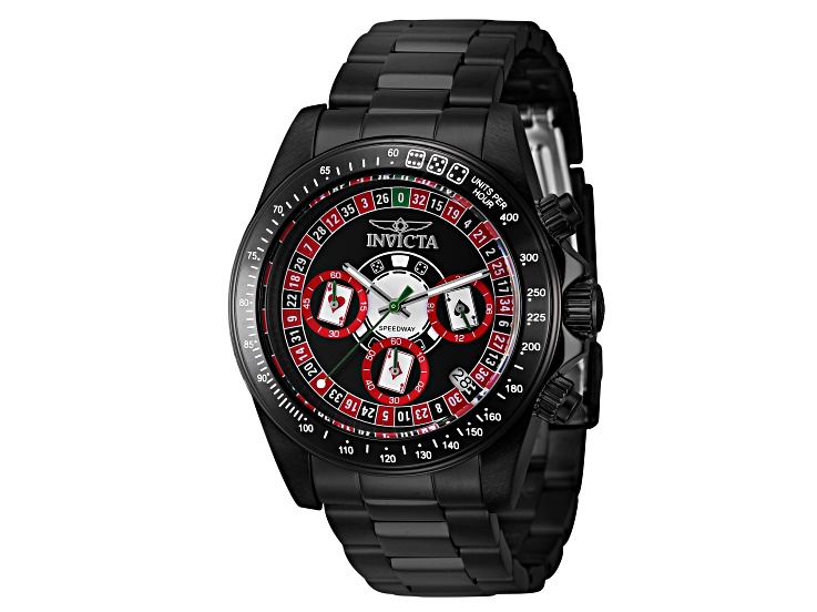 Invicta Speedway Casino Royale 39.5mm Black Dial Black Stainless Steel ...
