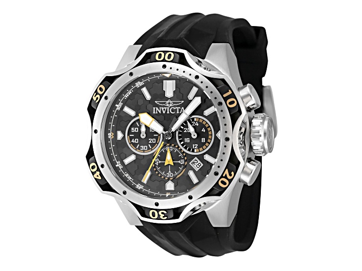 Invicta Venom Combat 52.5mm Black Camo Dial Black Silicone Strap Quartz ...