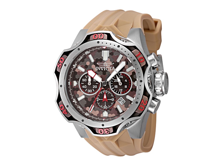 Invicta Venom Combat 52.5mm Beige Camo Dial Beige Silicone Strap Quartz ...