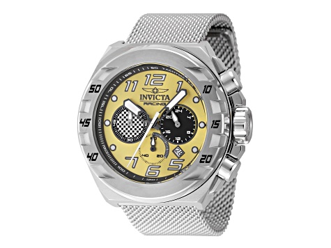 Invicta Invicta Racing 48.0mm Yellow, Black Dial Mesh, Stainless Steel ...
