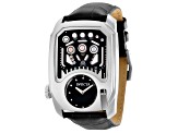 Invicta Cuadro 41.5mm Black Dial Black Leather Strap Quartz Watch ...