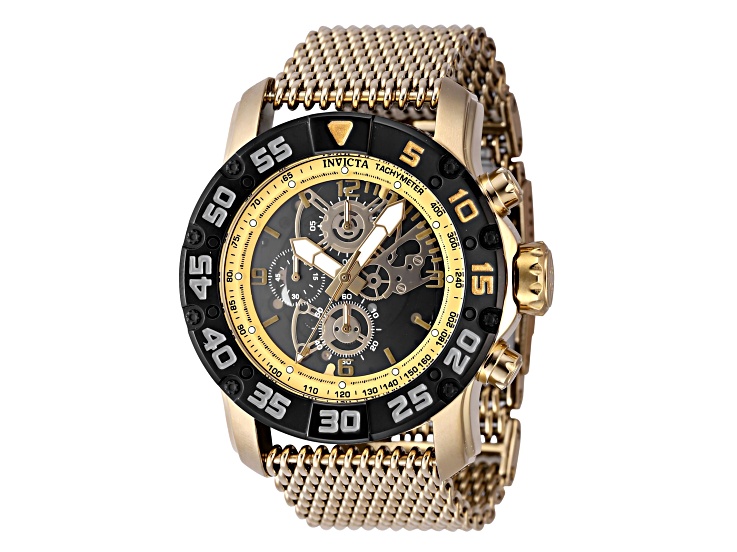 Invicta Invicta Racing 48mm Quartz Yellow Stainless Steel Mesh Watch ...