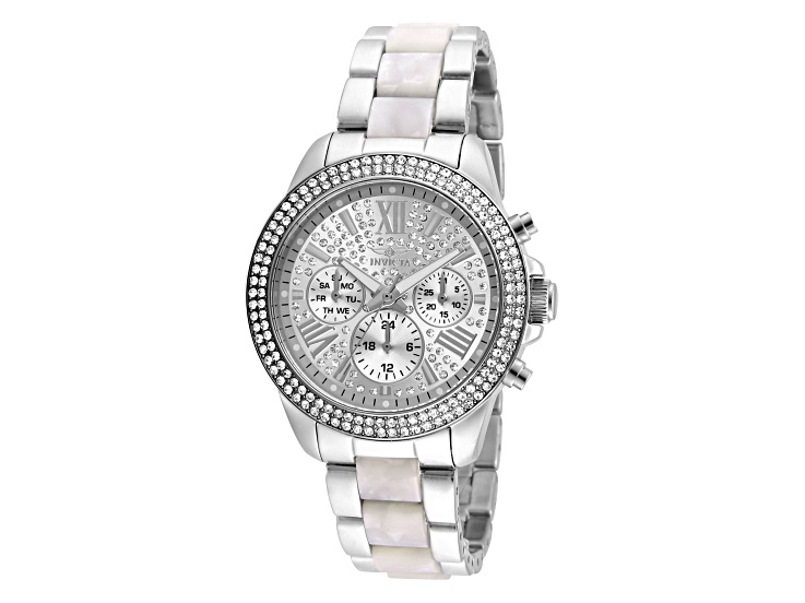 Invicta Angel 38mm White Tortoise and Stainless Steel Quartz Watch ...