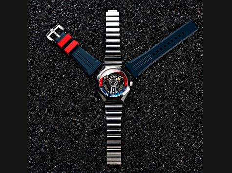 Nubeo Skylab Red Dial White Bezel White Stainless Steel Band Automatic ...