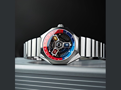 Nubeo Skylab Red Dial White Bezel White Stainless Steel Band Automatic ...
