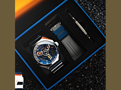 Nubeo Skylab Blue Dial White Bezel White Stainless Steel Band Automatic ...