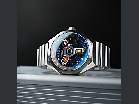 Nubeo Skylab Blue Dial White Bezel White Stainless Steel Band Automatic ...
