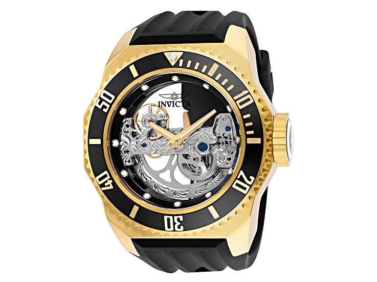 Invicta Pro Diver Ghost 52mm Yellow Stainless Steel Accents Black ...