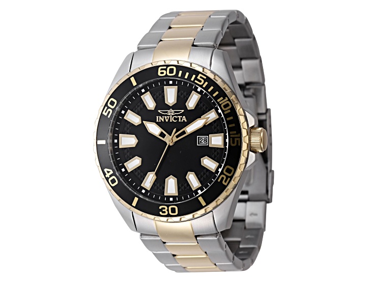 Invicta Pro Diver 46mm Black Dial Two-tone Stainless Steel Bracelet ...