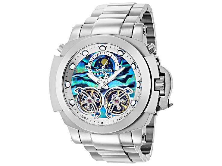 Invicta 48mm Reserve Man of War Double Open Heart Automatic Watch ...
