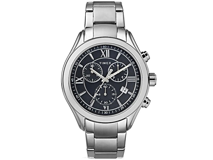 Timex Express 40mm Stainless Steel Bracelet Black Dial Chronograph Quartz Watch - 1A3P9A | JTV