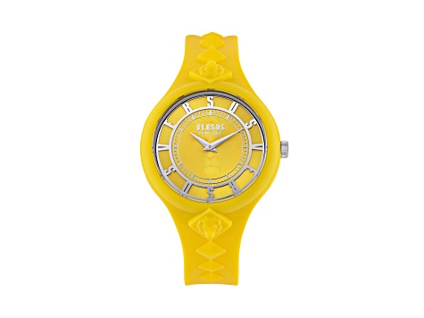 Fire Island Watch 39MM Yellow Case Yellow with Stainless Steel Details ...