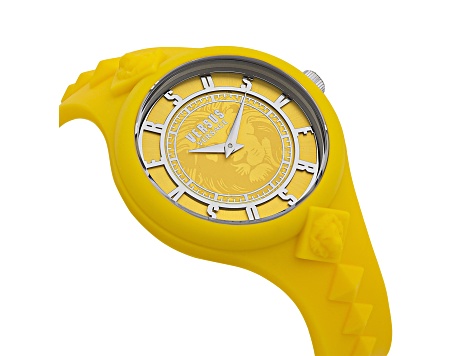 Fire Island Watch 39MM Yellow Case Yellow with Stainless Steel Details ...