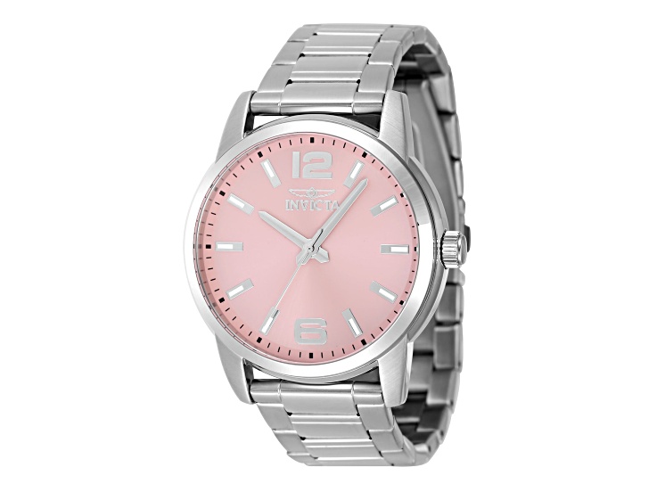 Invicta Celestial 43mm Pink Dial Stainless Steel Quartz Watch - 1BXMSE ...