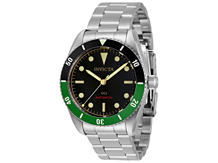 Invicta Pro Diver 40mm Black and Green Bezel Stainless Steel Automatic ...